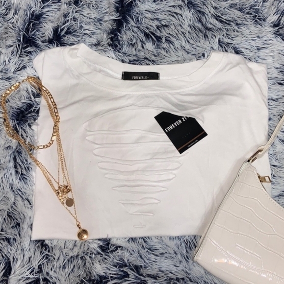 Forever 21 | Tops | Slit Front Tee Shirt | Poshmark